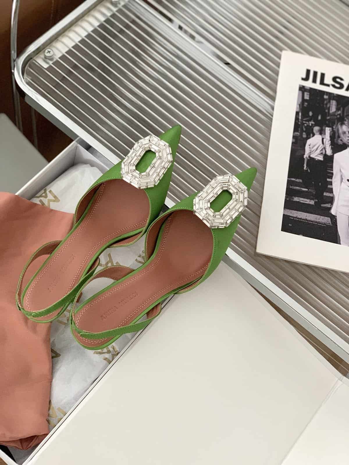 Ami*na Muad*di Camelia Slingback Pump – Green – MYCUTIETHING